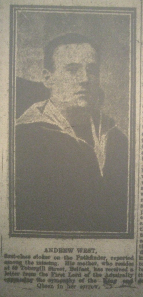 West, Andrew, Stoker (1st Class), Royal Navy (HMS Pathfinder), 50 ...