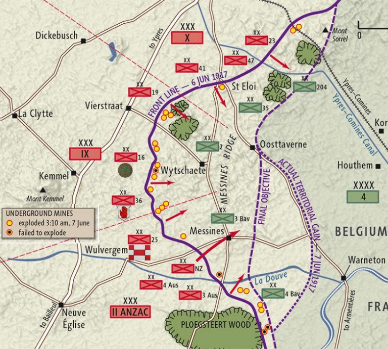 Battle of Messines Map - History Hub Ulster
